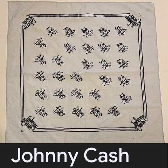 Johnny Cash | Accessories | Johnny Cash Bandana Tan With Black Text 2 ...